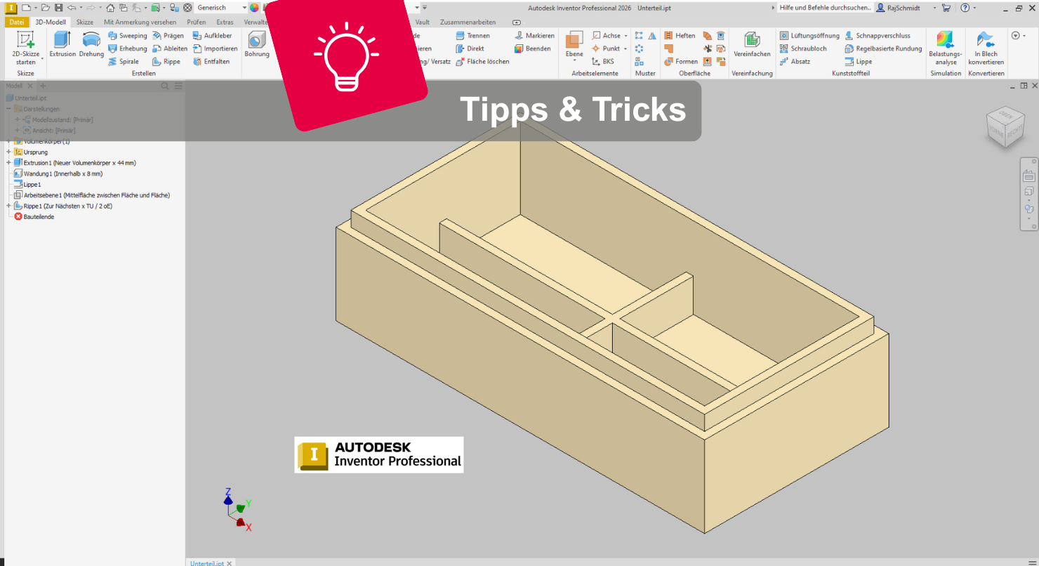 Tipps für Autodesk Inventor: Modell-Browser verschwunden?